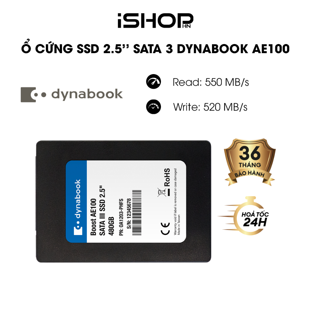 Ổ cứng SSD Dynabook (Toshiba) Boost AE100 dung lượng 240GB/480GB/960GB ...