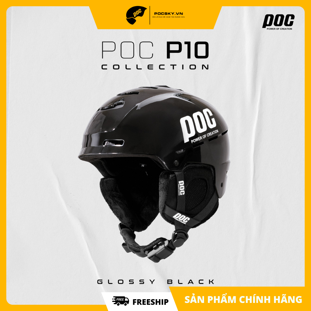 [Hỏa Tốc HCM] Mũ Bảo Hiểm Xe Máy POC P10 Đen Bóng New 2024 Có Đệm Tai ...