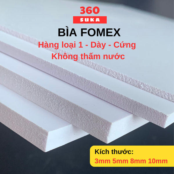 Bìa Fomex 3mm, 5mm, 8mm - Hàng Fomex loại 1 - Bìa dầy, cứng, không ngấm ...