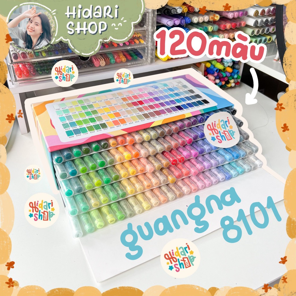 [CÓ SẴN] 120 Màu - Bút Acrylic Marker Guangna 8101 Nhiều Mực, Đầu Brush ...