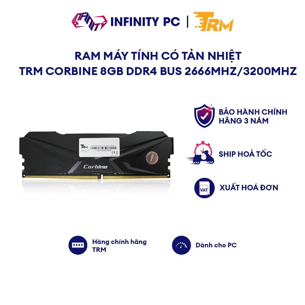 Ram Máy Tính TRM Corbine/Carbine 8GB DDR4 BUS 2666MHz/3200MHz Có Tản ...