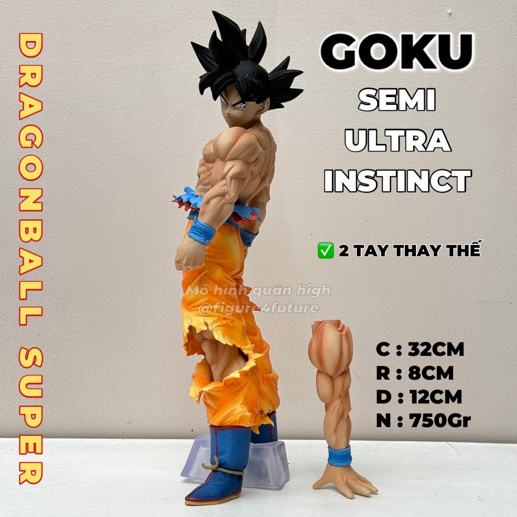 (F1 - sẵn) mô hình Goku Semi Ultra instinct cao 32Cm - Goku bản năng vô ...