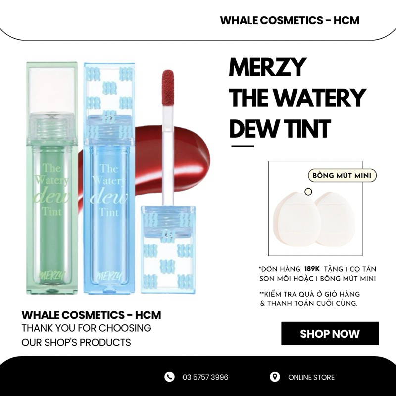 Son Tint Bóng Lâu Trôi Cho Đôi Môi Căng Mọng Merzy The Watery Dew Tint ...