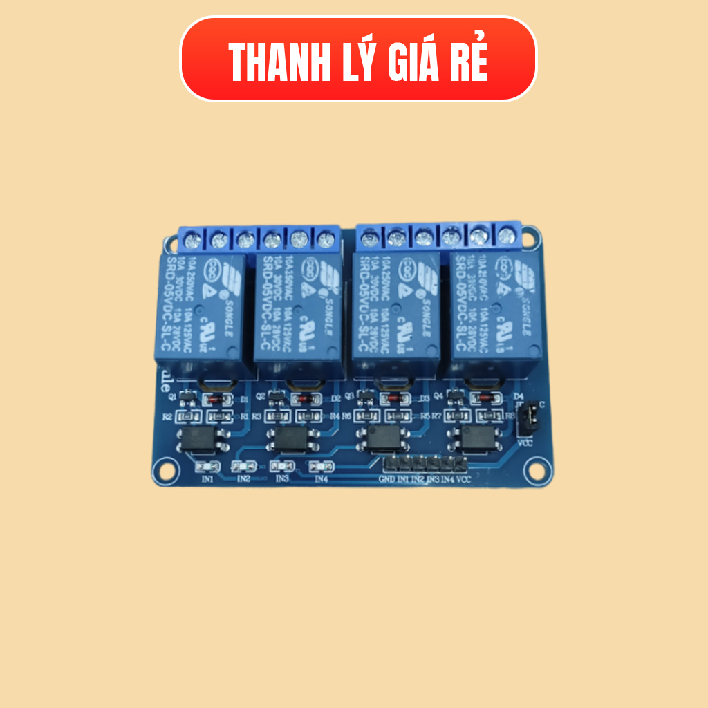 [THANH LÝ] Module 4 Relay Với Opto Cách Ly (5VDC) | Shopee Việt Nam