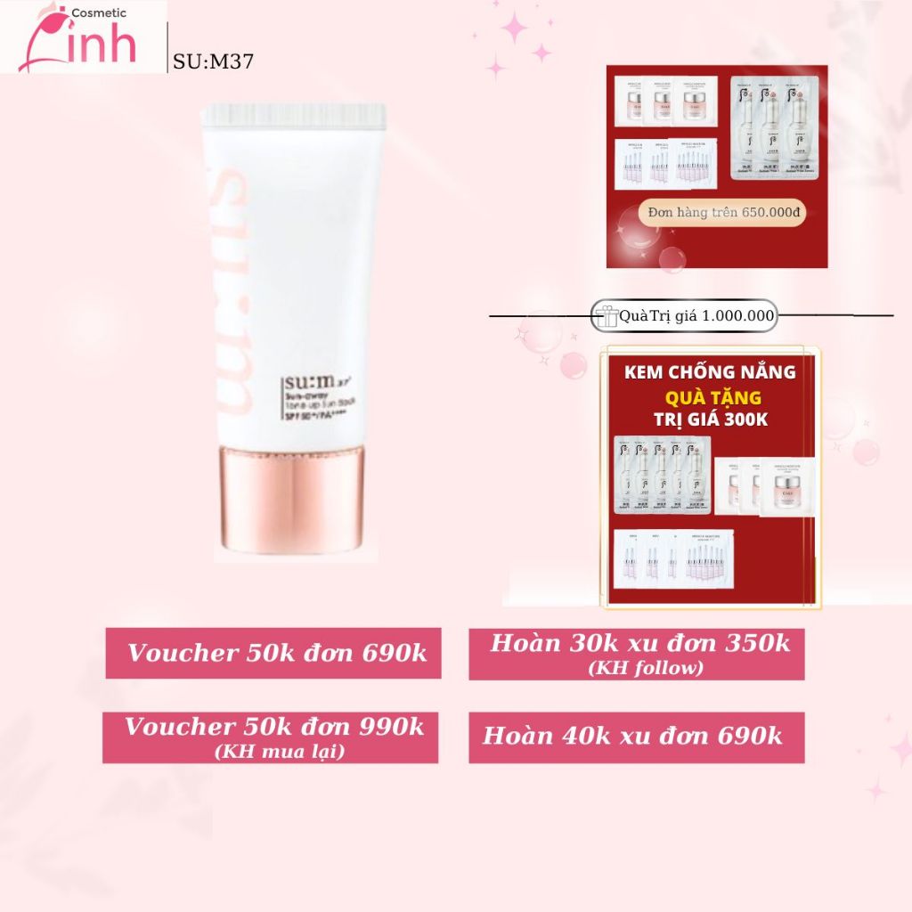 Kem Chống Nắng Su:m37 Sun-Away Tone Up Sun Block SPF50/PA+++ 50ml | Shopee Việt Nam
