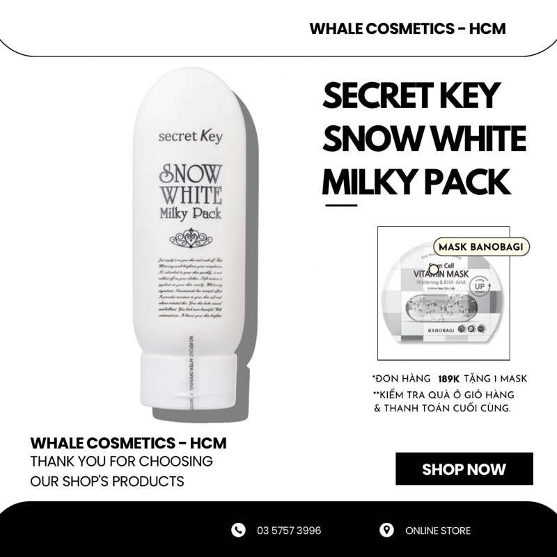 Kem Ủ Trắng Secret Key Snow White Milky Pack (200ml) | Shopee Việt Nam