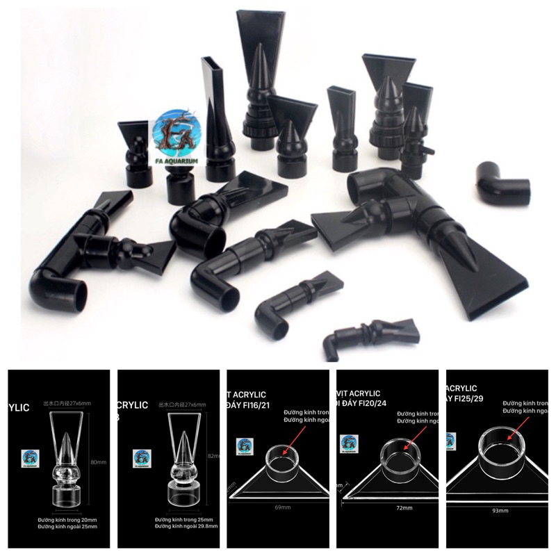 Đầu mỏ vịt nối ống bể cá, xbl300,400,500,600, hbl801,802,803 | Shopee ...