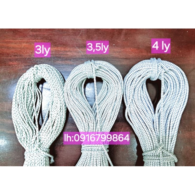 Dây dù tròn ( 3ly/3,5ly/4ly) dùng để kéo bạt cuốn, buộc đồ, chằng hàng ...