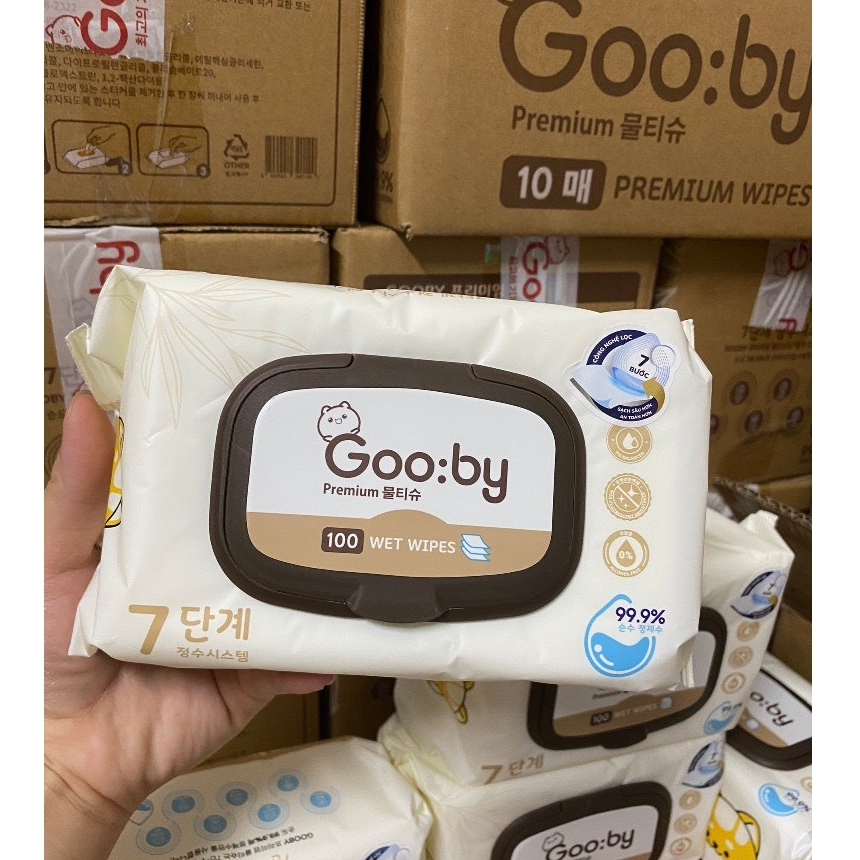 Khăn ướt GOOBY PREMIUM 100 tờ giấy đa năng không cồn mềm mịn an toàn sử dụng M25 | Shopee Việt Nam
