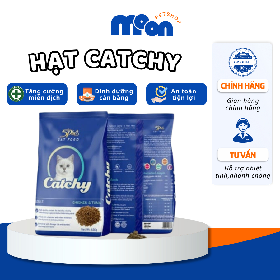 Hạt Thức Ăn cho mèo Lớn - Catchy 5 Plus túi 400g Vị Cá Ngừ Và Gà ...