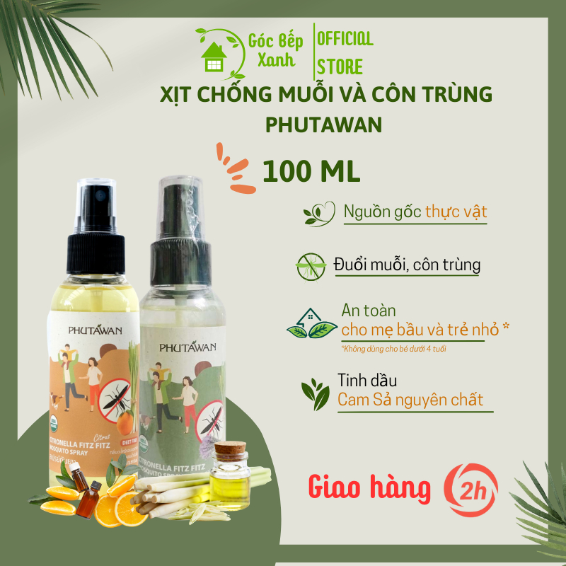 Tinh Dầu Xịt Chống Muỗi Xịt Đuổi Muỗi, Côn Trùng Phutawan Citronella Thái Lan 100ML | Shopee ...