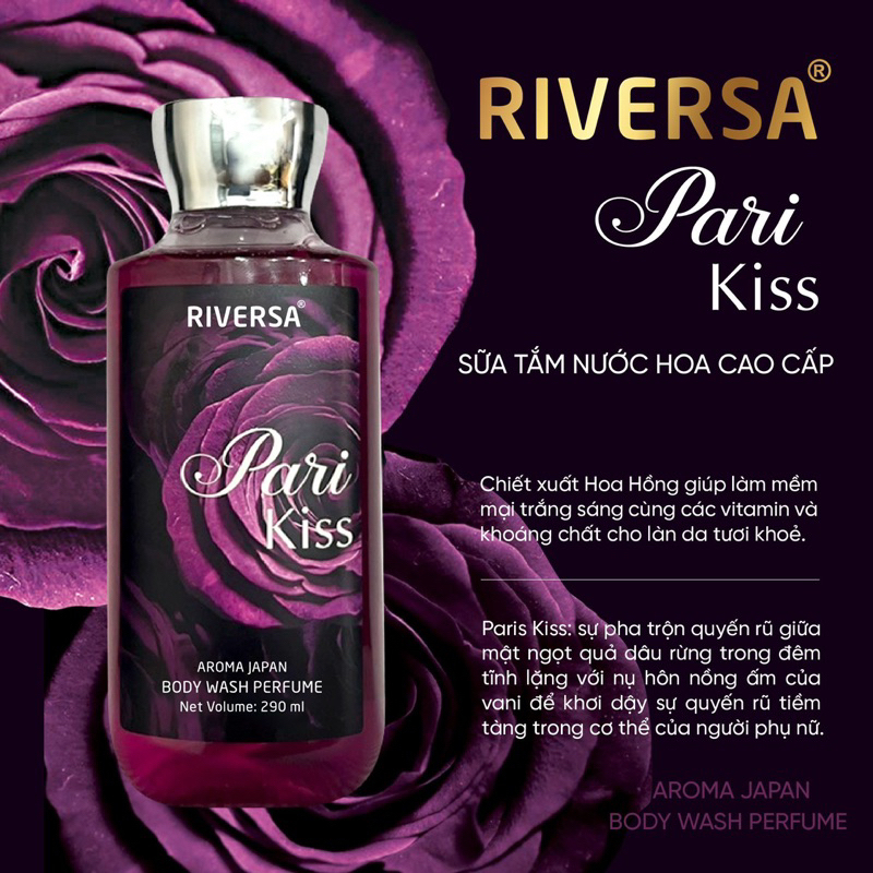 Sữa Tắm Nam Nữ Riversa pari kiss Body - sữa tắm nước hoa (CHÍNH HÃNG ...