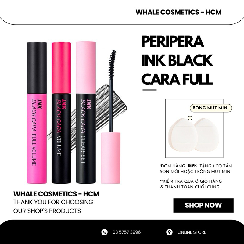 (Peripera) Mascara Làm Cong Mi Tự Nhiên Peripera Ink Black Cara 8g | Shopee Việt Nam