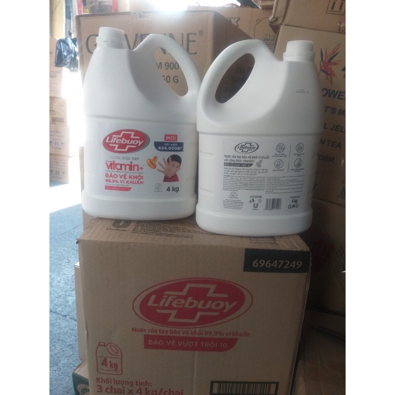 Nước rửa tay Lifeboy bảo vệ khỏi vị khuẩn can 4kg đỏ( date t6/2026 ...