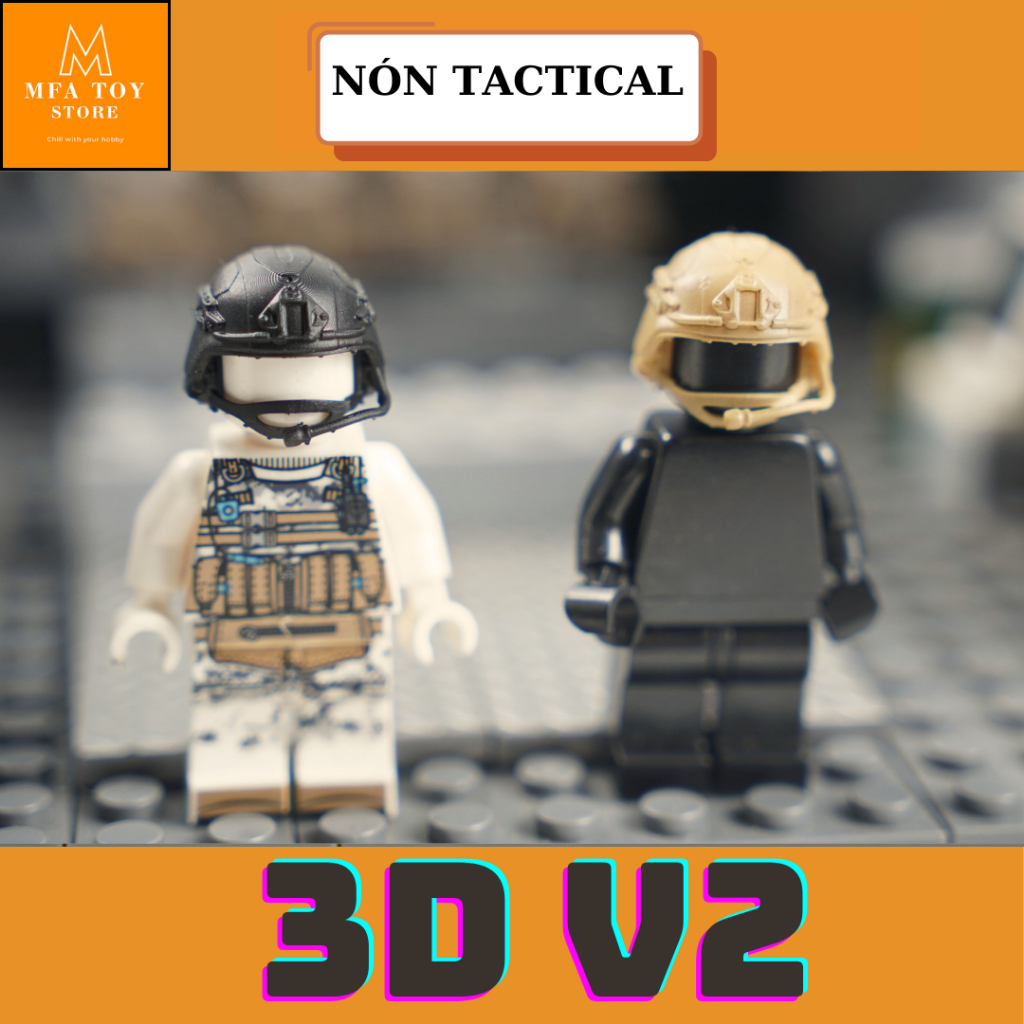 Đồ chơi lắp ráp swat army, mô hình lắp ghép quân sự -Trang bị in 3DV2 Nón tactical | Shopee Việt Nam