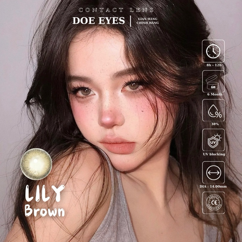 10 mẫu LENS NÂU 0 ĐỘ - LENS DOUYIN - Kính áp tròng DOE EYES - 1 CHIẾC ...