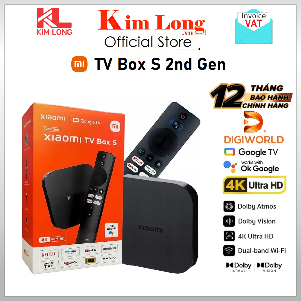 New 2024 Tivi box Xiaomi Mibox S Gen 2 Google TV UHD 4K(3840×2160p ...