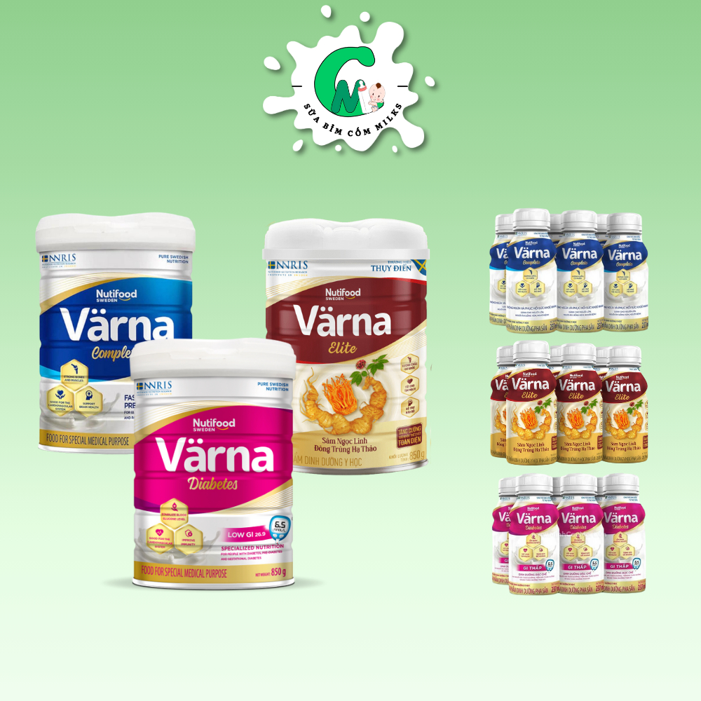 Sữa Varna pha sẵn lốc 6 chai 237ml sữa varna complet,varna diabetes ...