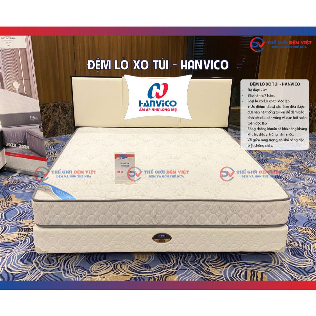 [FREE SHIP] ĐỆM LÒ XO TÚI HANVICO 22CM - HÀNG CHÍNH HÃNG | Shopee Việt Nam