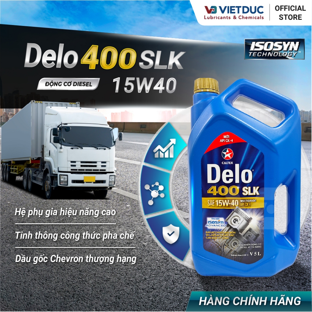Dầu động cơ Diesel Cao cấp - Caltex Delo 400 SLK 15W40 CK-4 (Can 5L ...