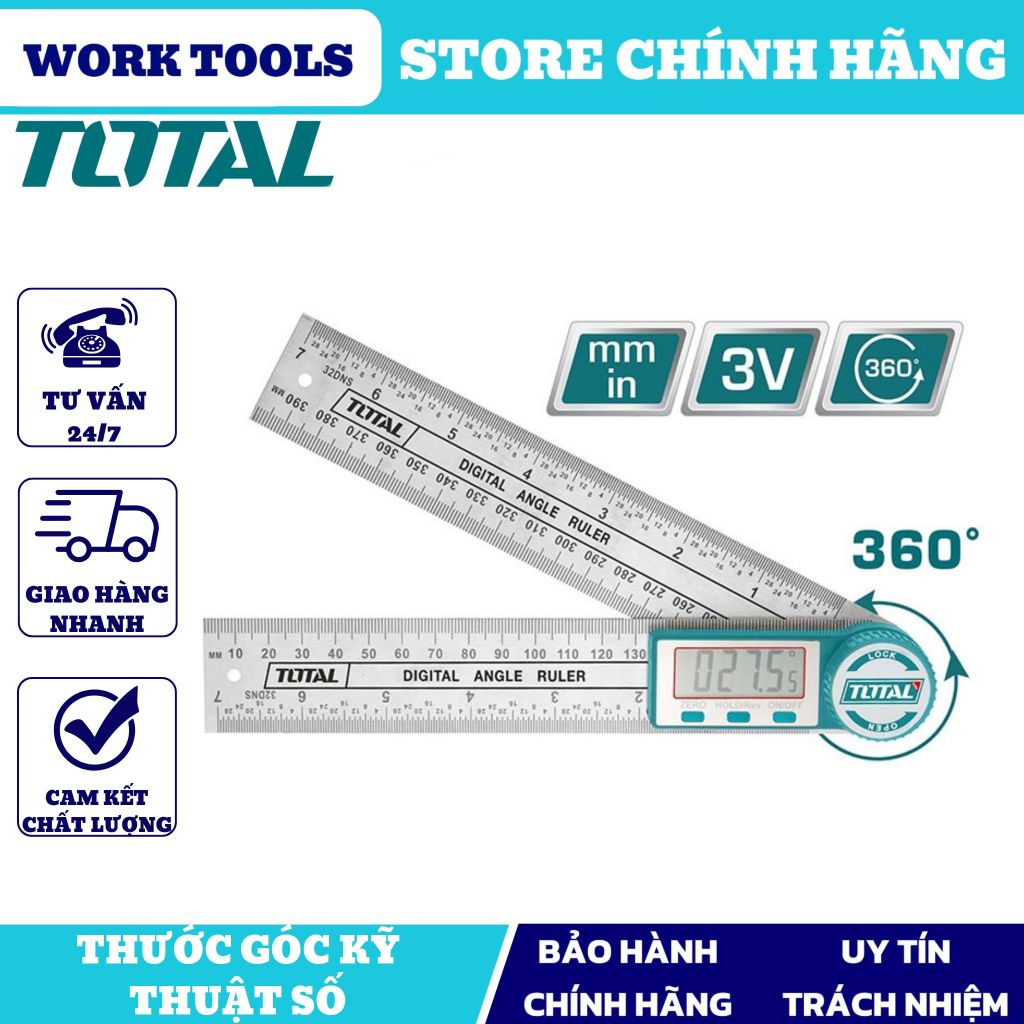 ĐỒ NGHỀ TOTAL Thước góc kỹ thuật số TMT333601 | Shopee Việt Nam