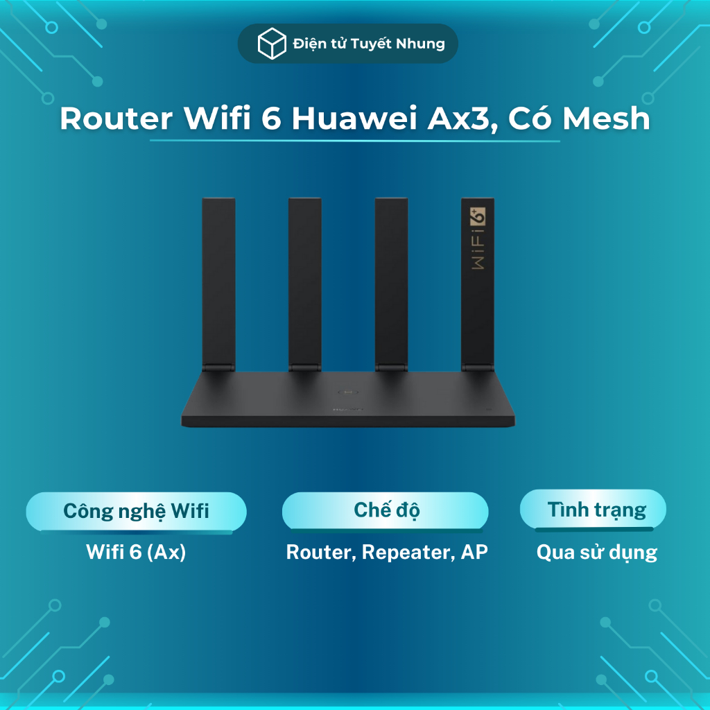 Router Wifi 6 Huawei Ax3 Chuẩn Ax3000, Có Mesh, Qua Sử Dụng - Cục Phát ...
