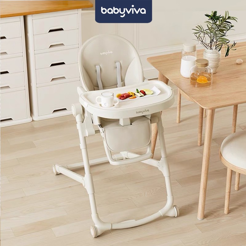 Ghế ăn dặm babyviva cho bé nâng hạ được độ cao, có bánh xe di chuyển | Shopee Việt Nam