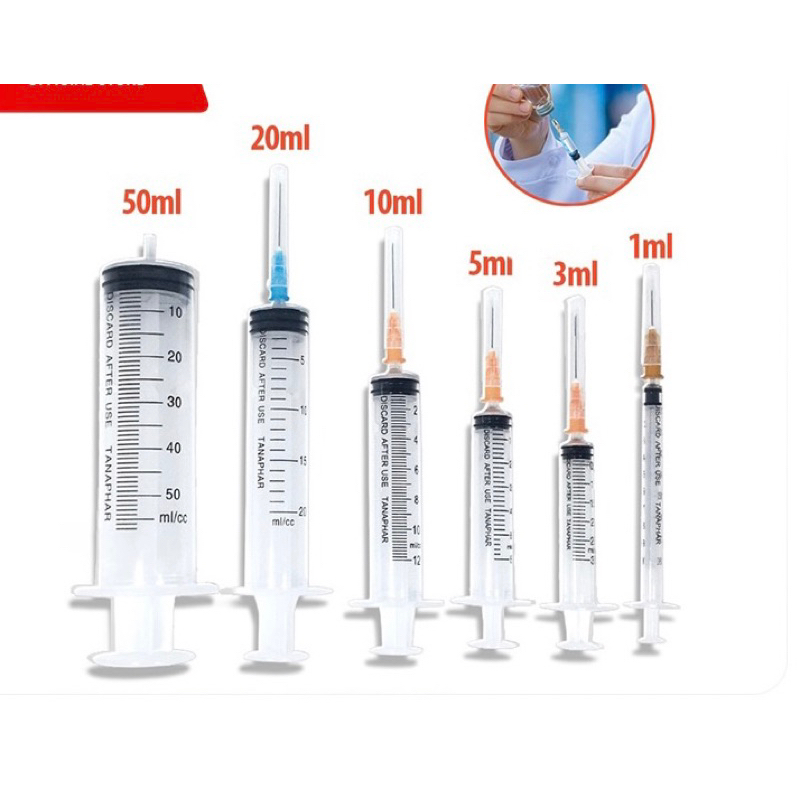 Bơm tiêm - Xi lanh sử dụng 1 lần Tanaphar ( các kích cỡ 1ml, 3ml, 5ml, 10ml, 20ml, 50ml ...