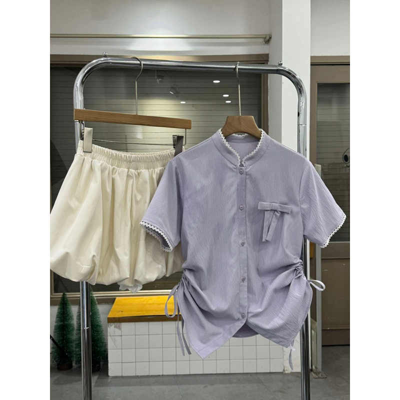 Set áo ren rút dây eo kèm chân váy bí S369 Nana21 Nanastore21 Nữ Woman ...