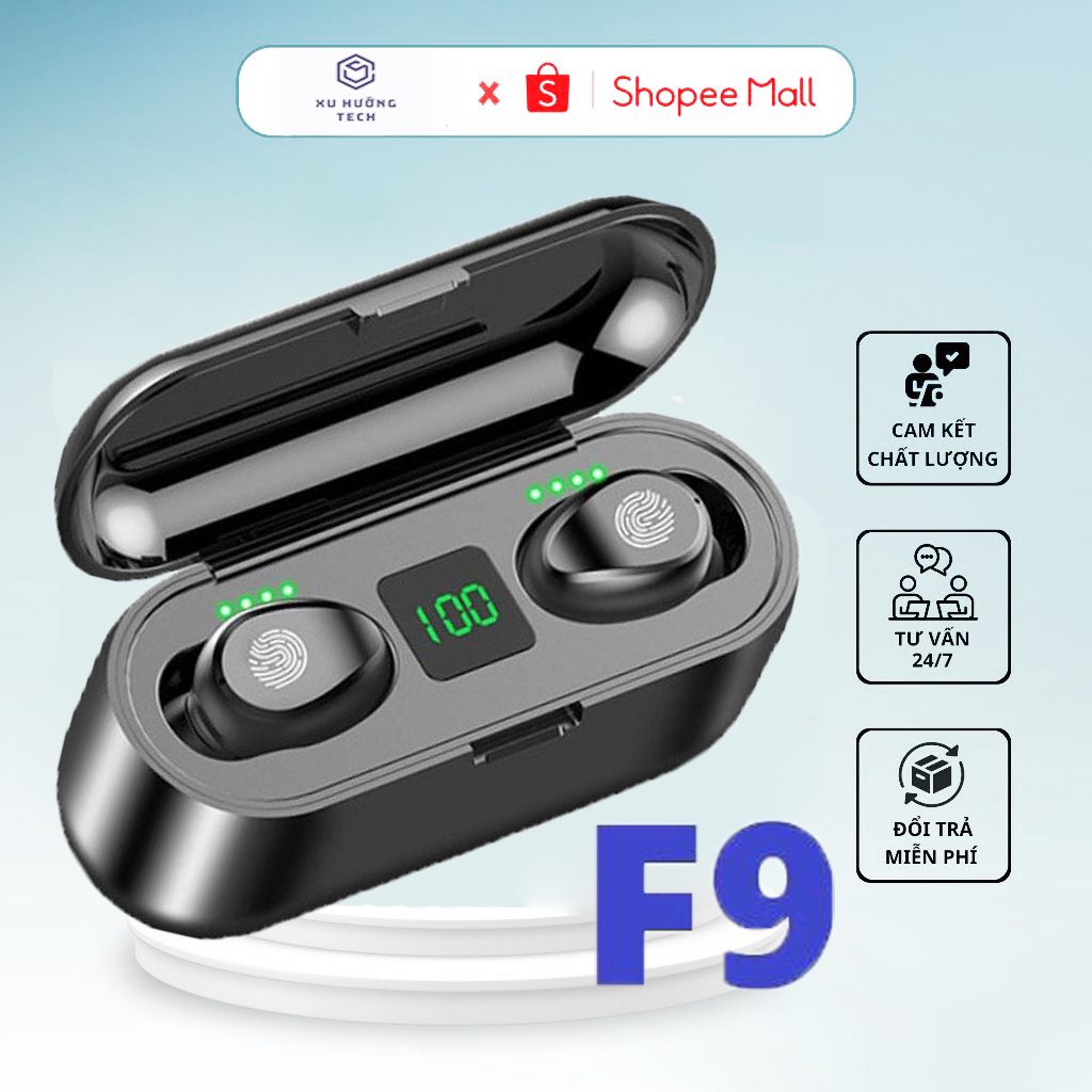 Tai nghe bluetooth Amoi F9 chống ồn tích hợp sạc dự phòng cao cấp,tai nghe không dây cảm ứng ...