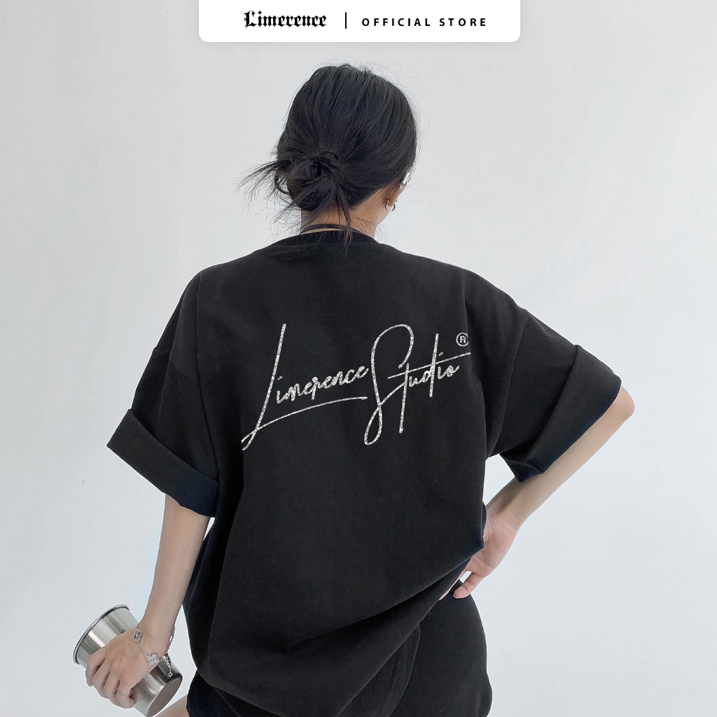 Áo thun LIMERENCE Studio in kim tuyến Basic vải cotton cao cấp co giãn, dày dặn Local Brand ...