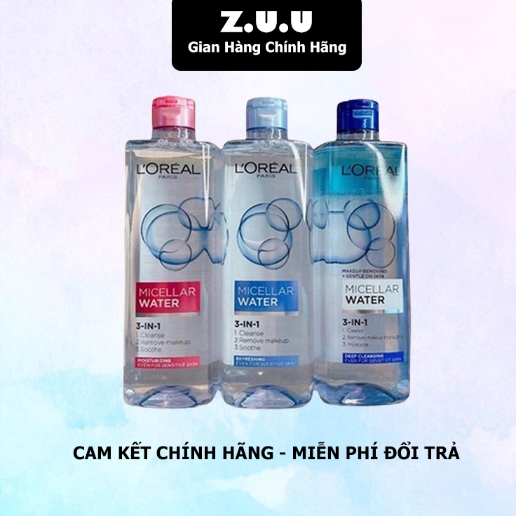 Nước tẩy trang L'Oreal Paris 3-in-1 Micellar Water 400ml | Shopee Việt Nam