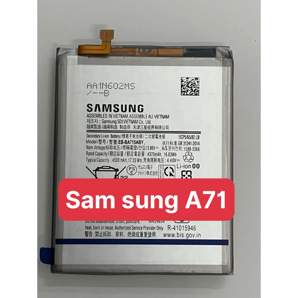PIN ZIN SAM SUNG A71/ A715 SM/ A715F/ MADIN VIỆT NAM/DUNG LƯỢNG 4500 ...