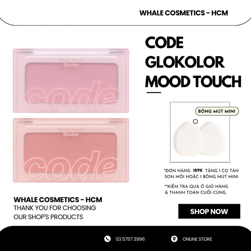 (Code Glokolor) Phấn Má Hồng Code Glokolor Mood Touch Blusher (4g) | Shopee Việt Nam