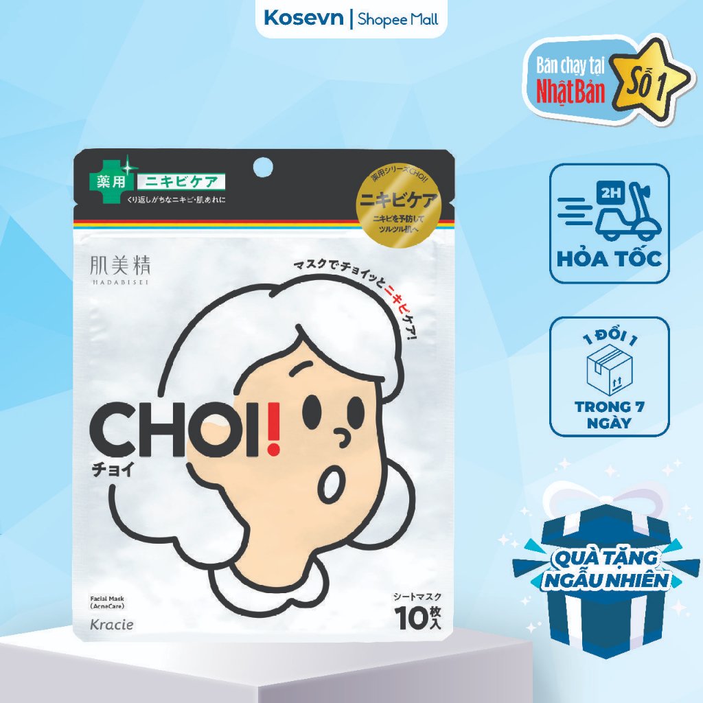 Mặt Nạ Giấy Kracie Hadabisei Choi Dành Cho Da Mụn (Bịch 10 Miếng) | Shopee Việt Nam
