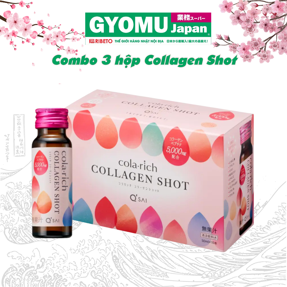 Combo 3 hộp Collagen Shot hàm lượng 5000mg, hộp 10 chai 50ml - Gyomu ...