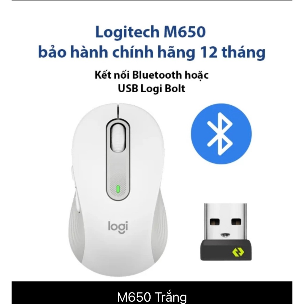 Chuột không dây Logitech Signature M650 / M650L Bluetooth USB SmartWheel 5 nút Giảm ồn | Shopee ...