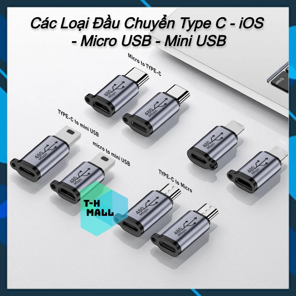 [ Sạc / Mic / Tai Nghe ] Bộ đầu chuyển đổi bộ sạc điện thoại Mini Micro USB IOS Type-C ip 12 13 ...