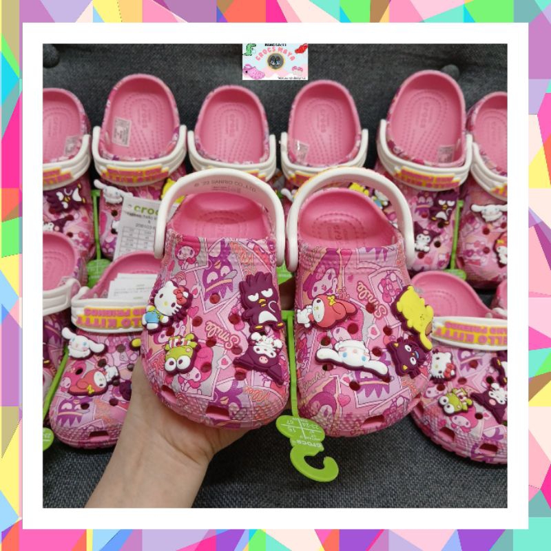 (Hàng Loại 1-Tặng 12 Sticker)Dép Sục Crocs Hello Kitty+ Sticker Cho Bé ...