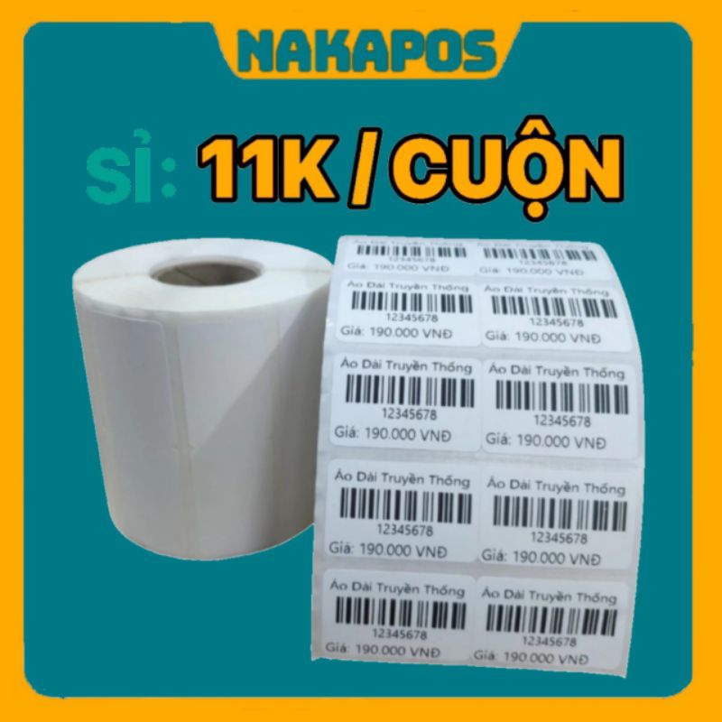 [2000 TEM] Tem mã vạch nhiệt 35x22 giấy nhiệt 2 Tem/hàng giấy in nhiệt ...