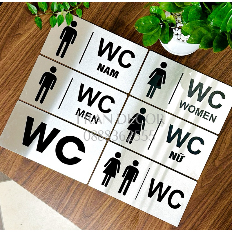Biển nhà vệ sinh, Toilet, Wc, Nam/ Nữ, Men/ Women - chất liệu bằng inox ...