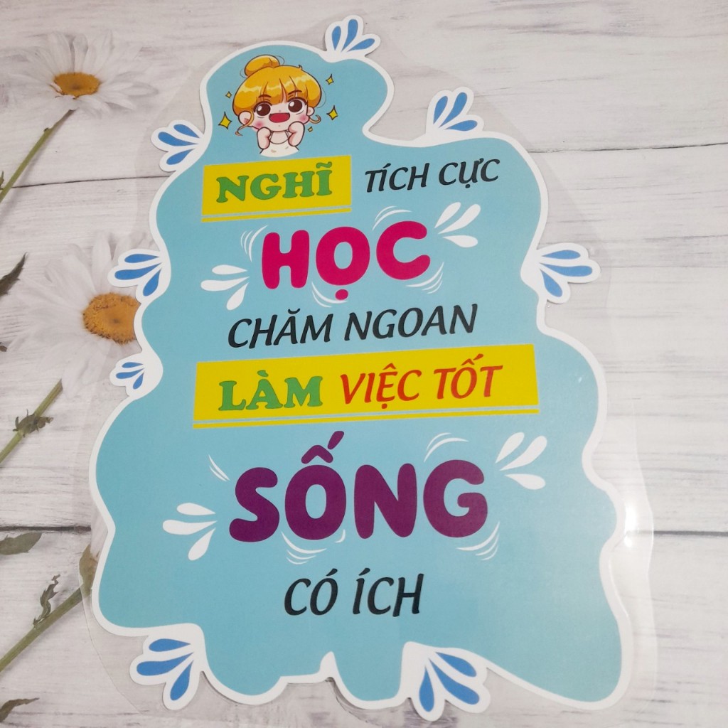 Tranh Logo trang trí lớp học, chất liệu ép plastic, kích thước A3 | Shopee Việt Nam