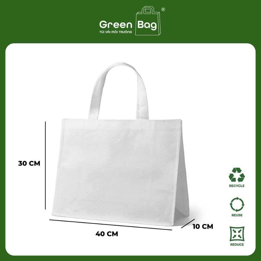 Set 100 - Túi Vải Không Dệt - Form ngang - Size 40x30x10 - Green Bag ...