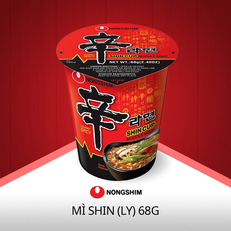 Mì Nongshim Ramyun Shin cup 68g - Nhập khẩu Hàn Quốc | Shopee Việt Nam