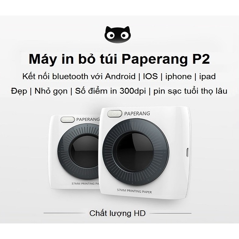 Máy in nhiệt bỏ túi P2 Paperang Kết nối Bluetooth với Android | IOS | Shopee Việt Nam