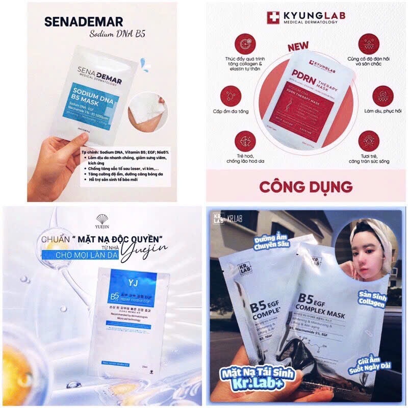 Combo 10 mặt nạ Kyunglab PDRN Therapy mas+ mask kr.lab B5 EGF complex ...