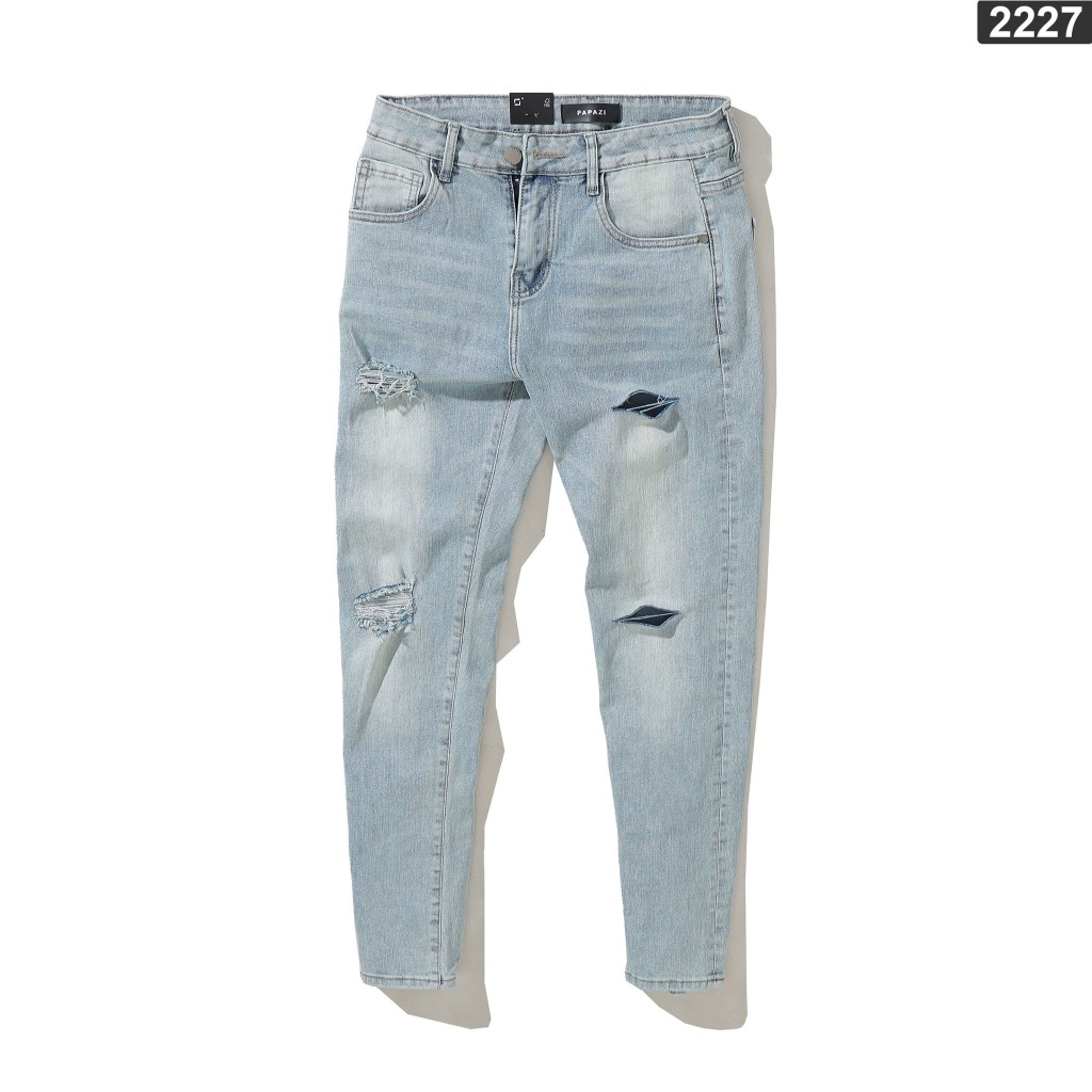 Quần jean dài nam Mã_R2227, fom slim, gam màu xanh rách sự kết hợp hoàn ...