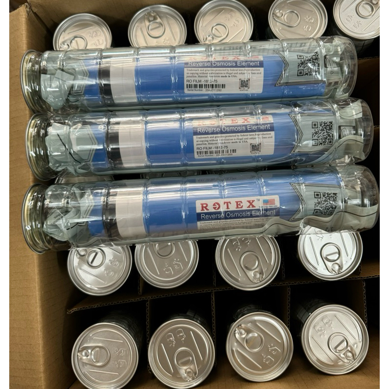 Màng lọc R.O Rotex 15 vòng đầu 75Gpd đóng lon sịn , quét mã QR chính ...