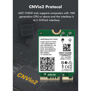 Bộ thu wifi - Intel Wifi 6E AX211 - Chuẩn Wifi 6E - Tốc độ mạng lên đến ...
