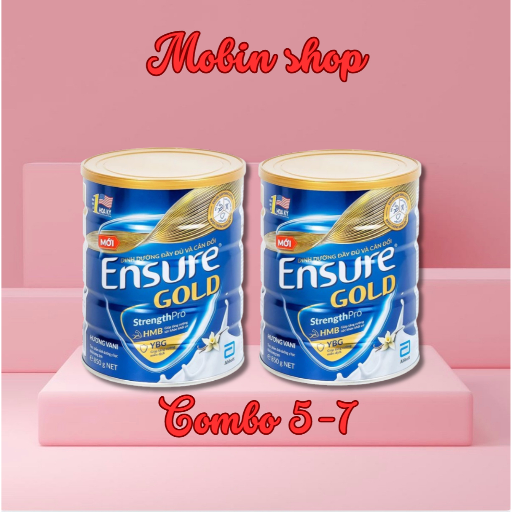 Combo 5-6-7 lon sữa bột Ensure Gold Hương Vani (HBM) 800g | Shopee Việt Nam